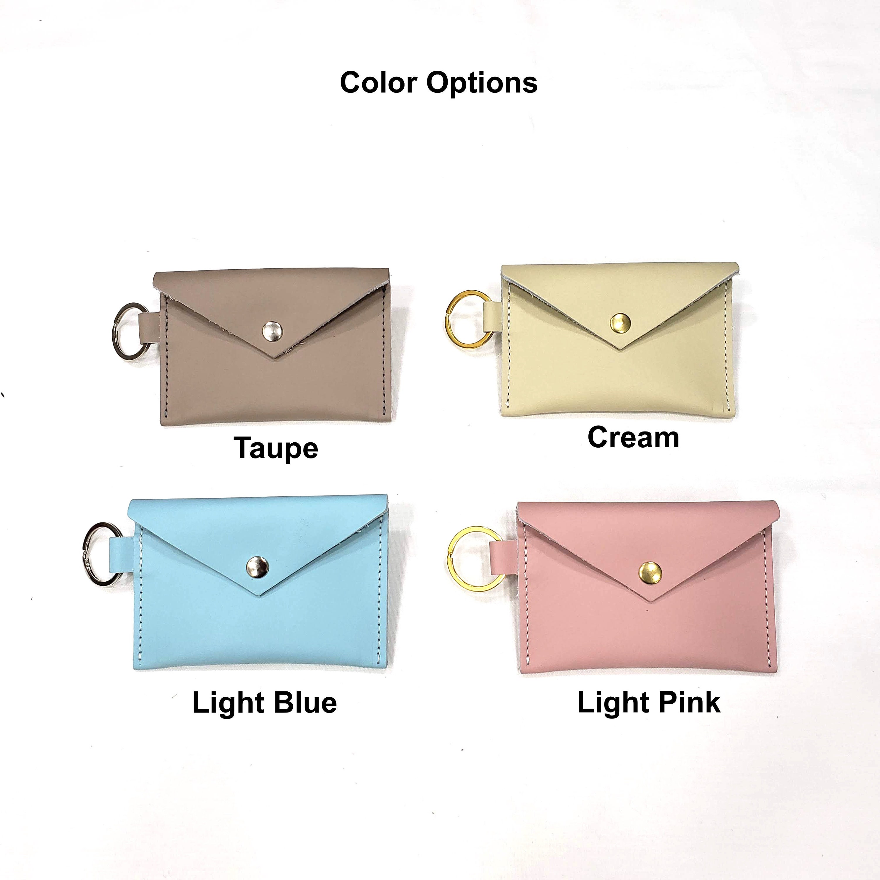 Leather Envelope Card Wallet Keychain Wallet Leather Card | Etsy