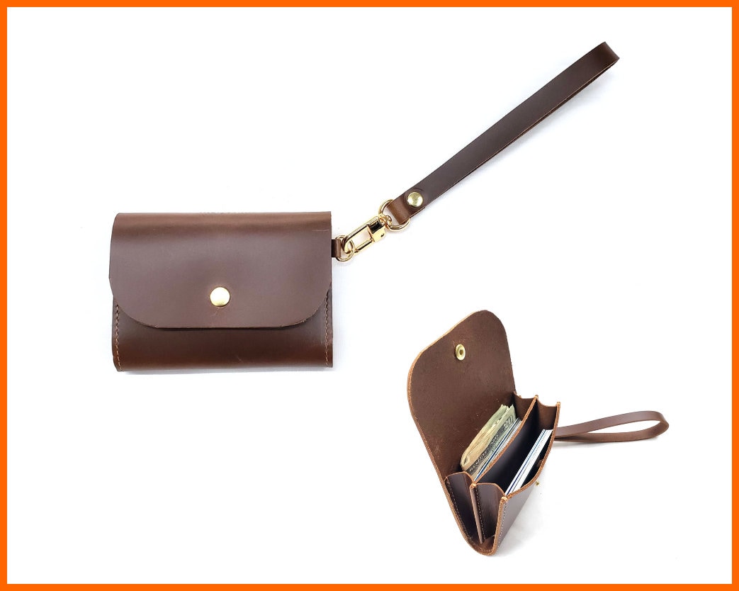 Leather Wristlet Wallet Card Wallet Women's Wallet | Etsy