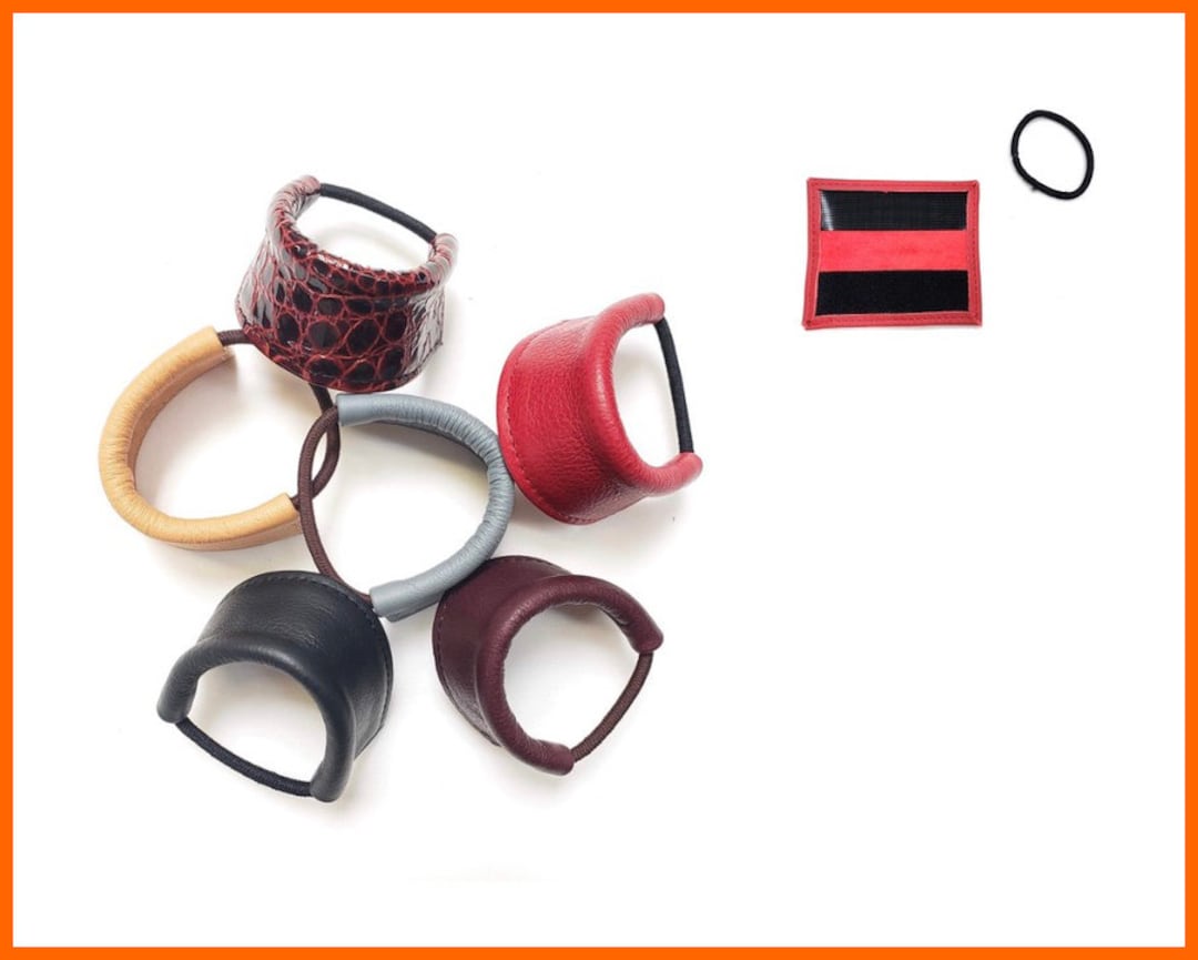Reusable Leather Hair Tie, Replaceable Elastic Band, Handmade Accessory ...