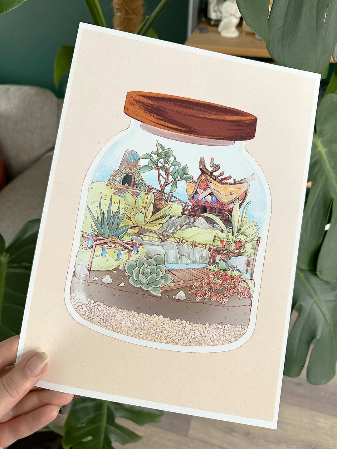 Zelda Breath of the Wild Kakariko Village Terrarium A4 Print - Etsy