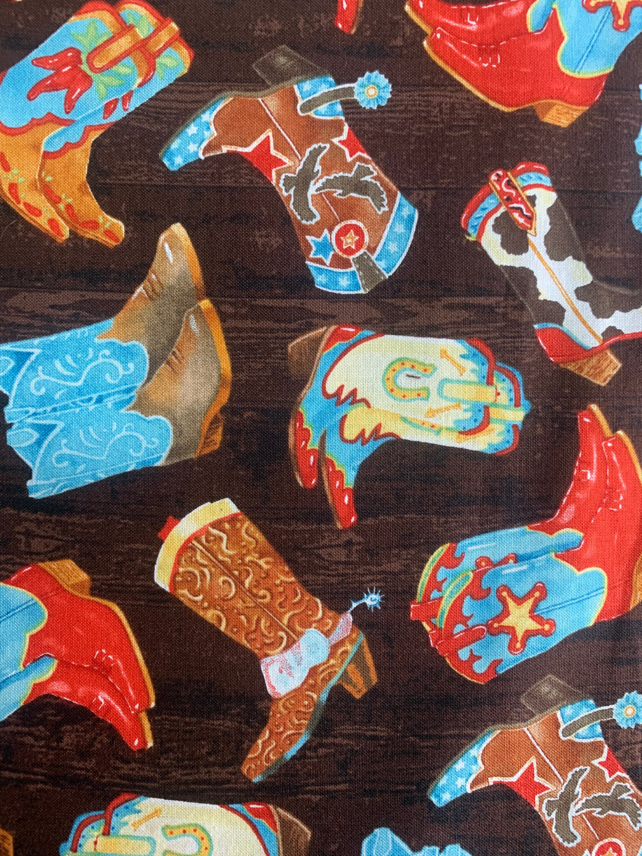 Cowboy Boot Fabric 100% Cotton Quilting Quality Sunset - Etsy