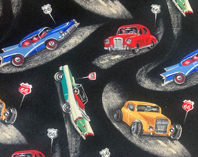 Vintage Cars Quilting Fabric 100% Cotton Material Sewing Yardage Fat ...