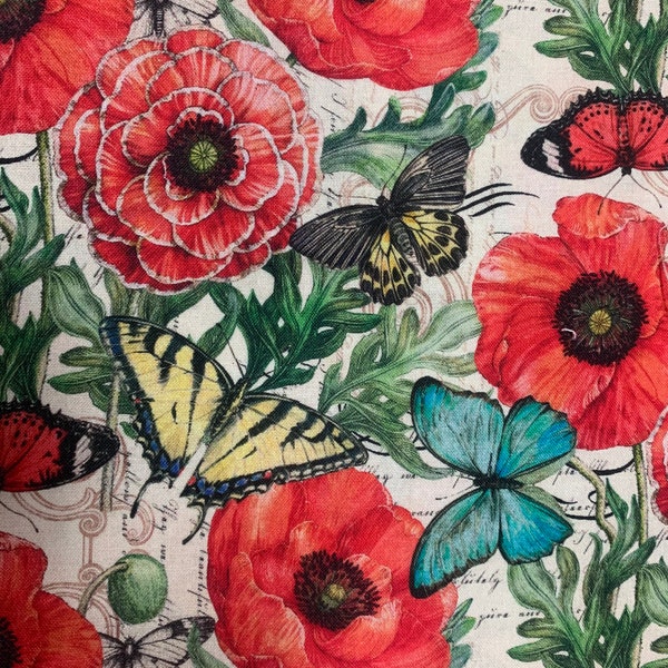 Poppy Fabric - Etsy