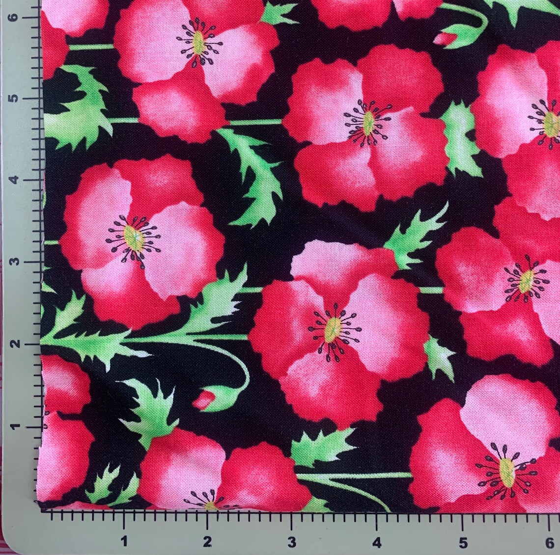 Bright Pink Floral Quilting Fabric 100% Cotton Material Sewing - Etsy