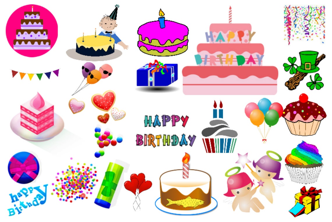 500+ Happy Birthday Clipart Commercial Use, Graphic Set, Vector ...