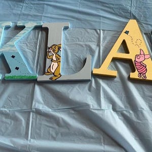 Nursery Hand Painted Letter, Winnie the Pooh , Eeorye , Tigger , Piglet ...