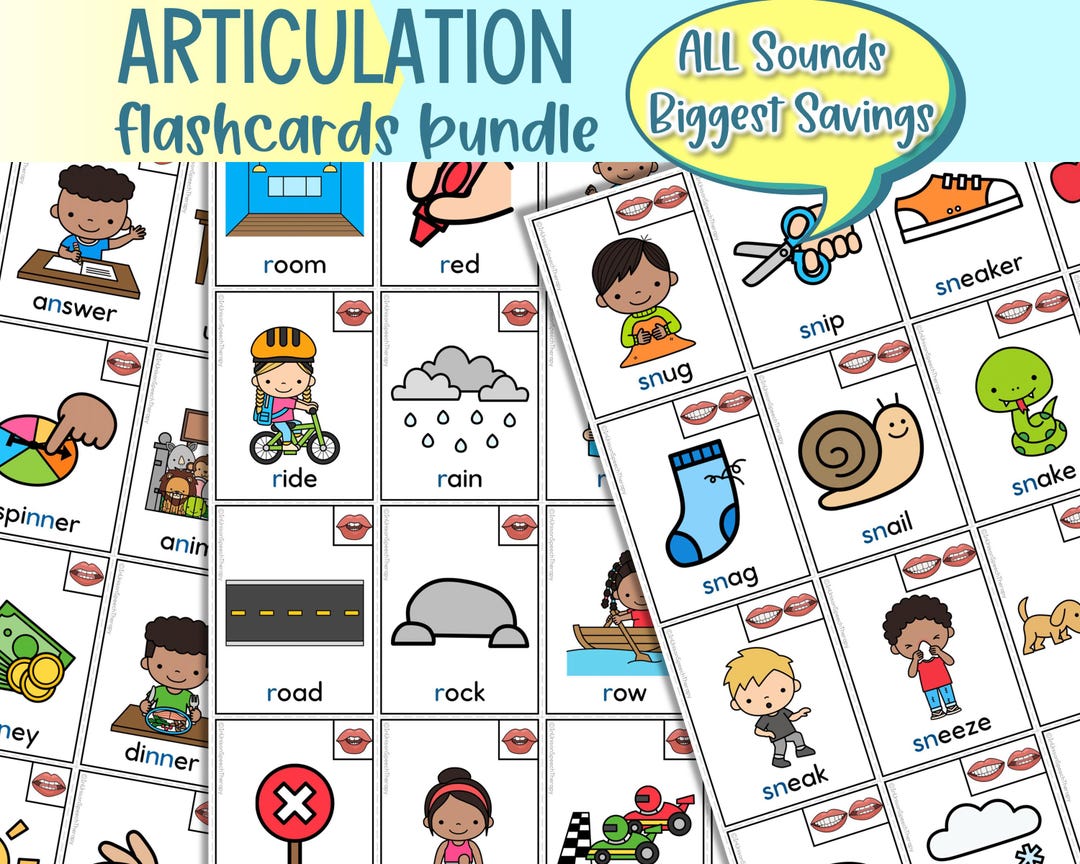 BIG Bundle Articulation Flashcards | Speech Therapy | Drill Picture ...