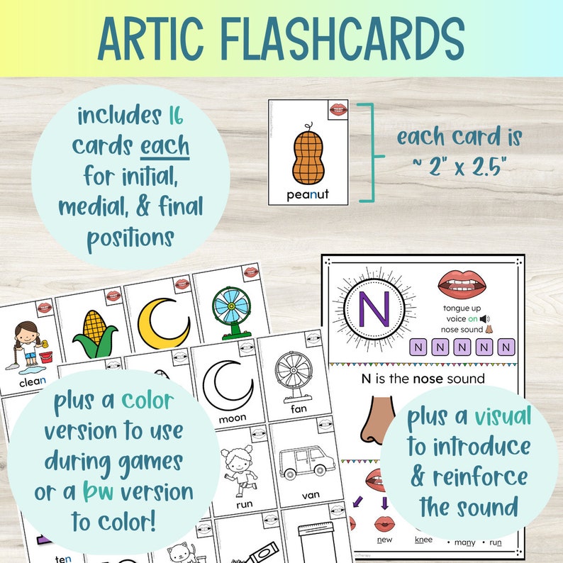 Printable N Sound Articulation Flashcards | Speech Therapy ...