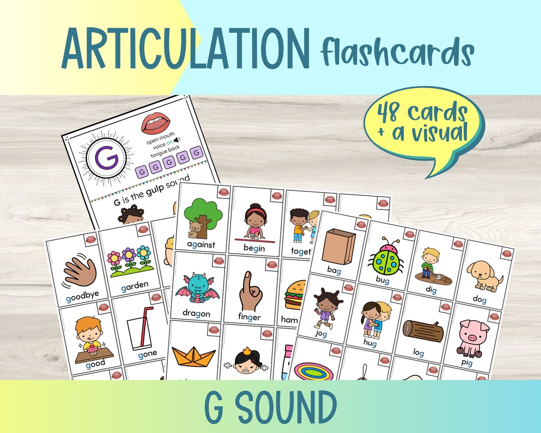 Printable G Sound Articulation Flashcards | Speech Therapy ...