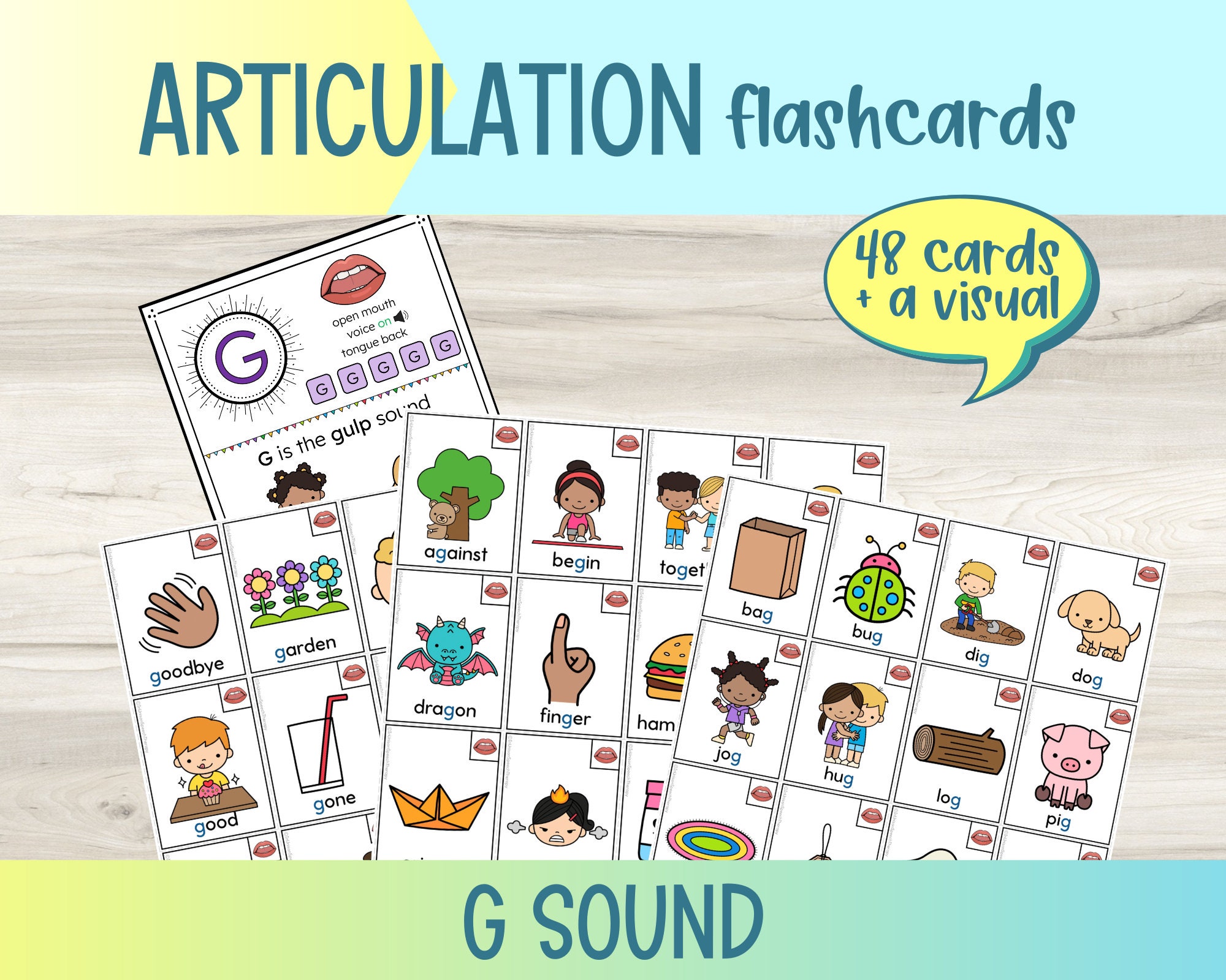 Printable G Sound Articulation Flashcards | Speech Therapy ...