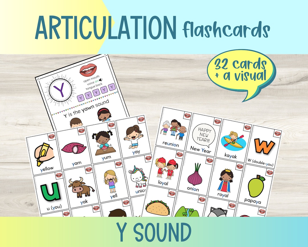 Printable Y Sound Articulation Flashcards | Speech Therapy ...