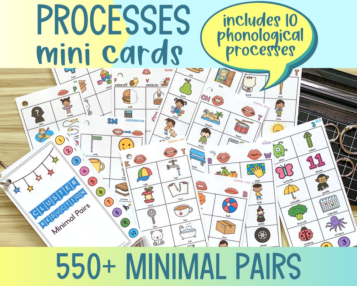 Printable Minimal Pairs Picture Cards | Mini Phonological Processes ...