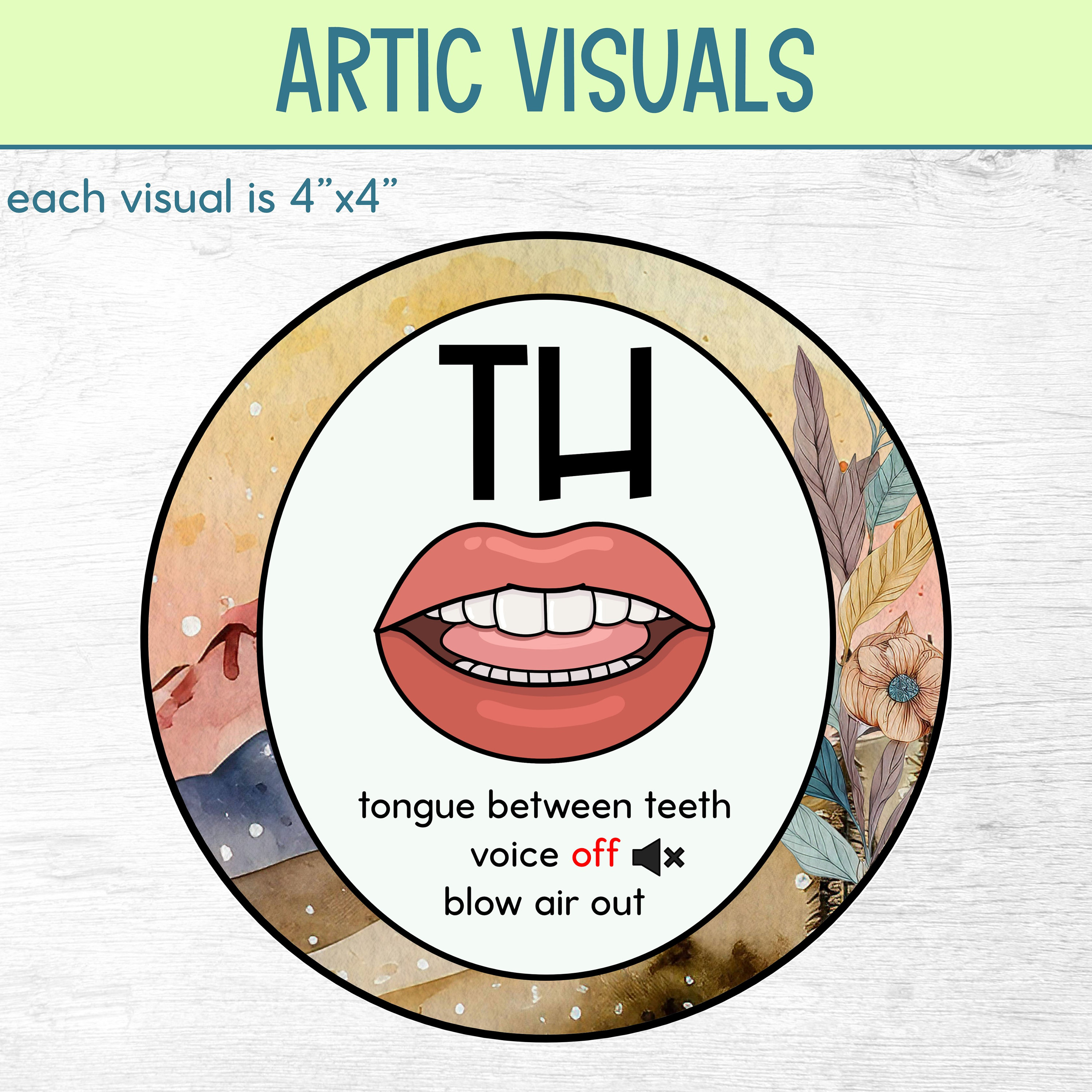 Printable Boho Mountain Articulation Mouth Visuals for Wall or Bulletin ...