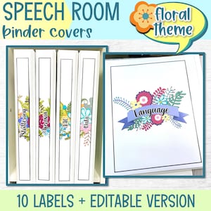 Printable Floral Theme Binder Covers and Spines Premade and Editable ...
