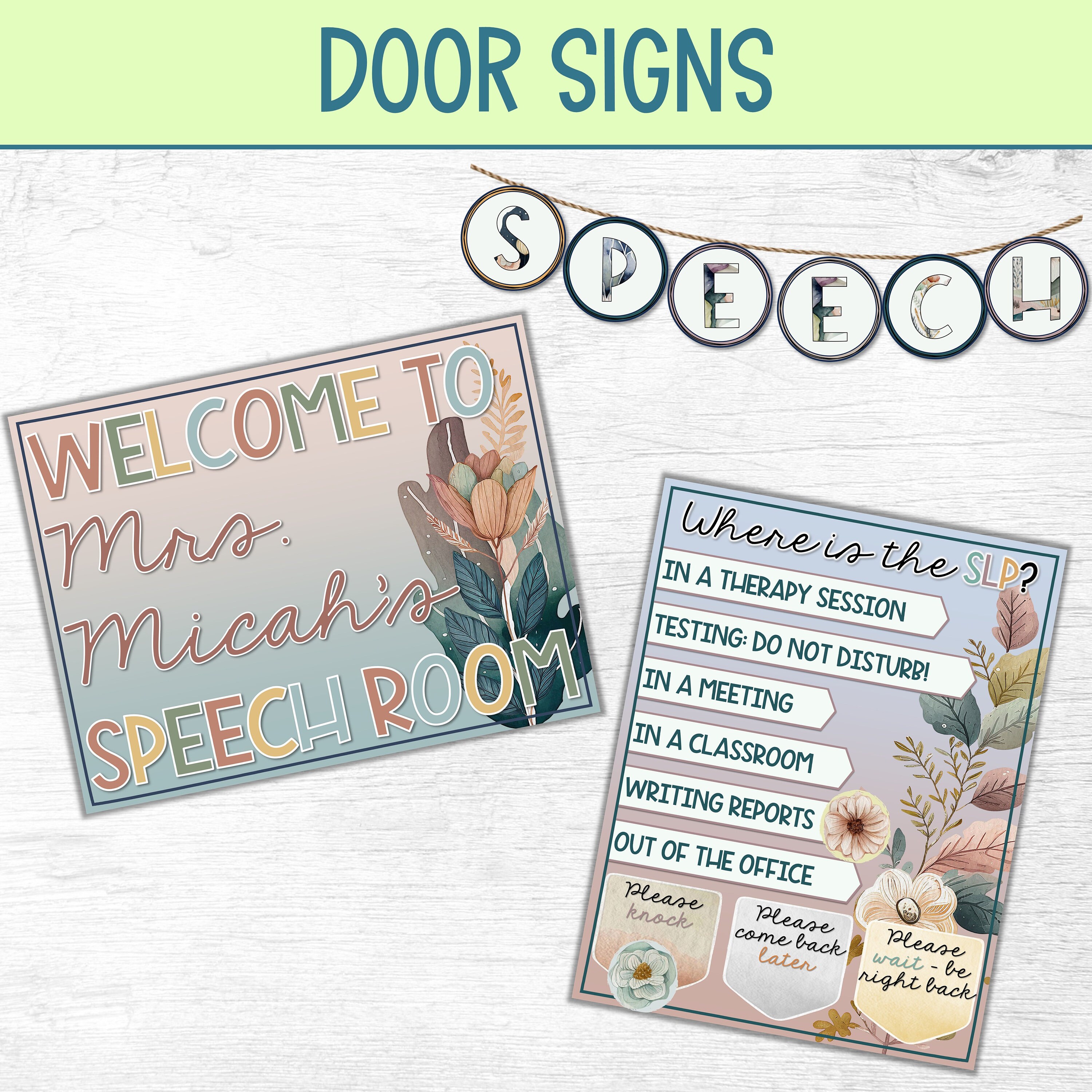 Printable Boho Mountain Speech Therapy Room Decor Bundle | Bulletin ...