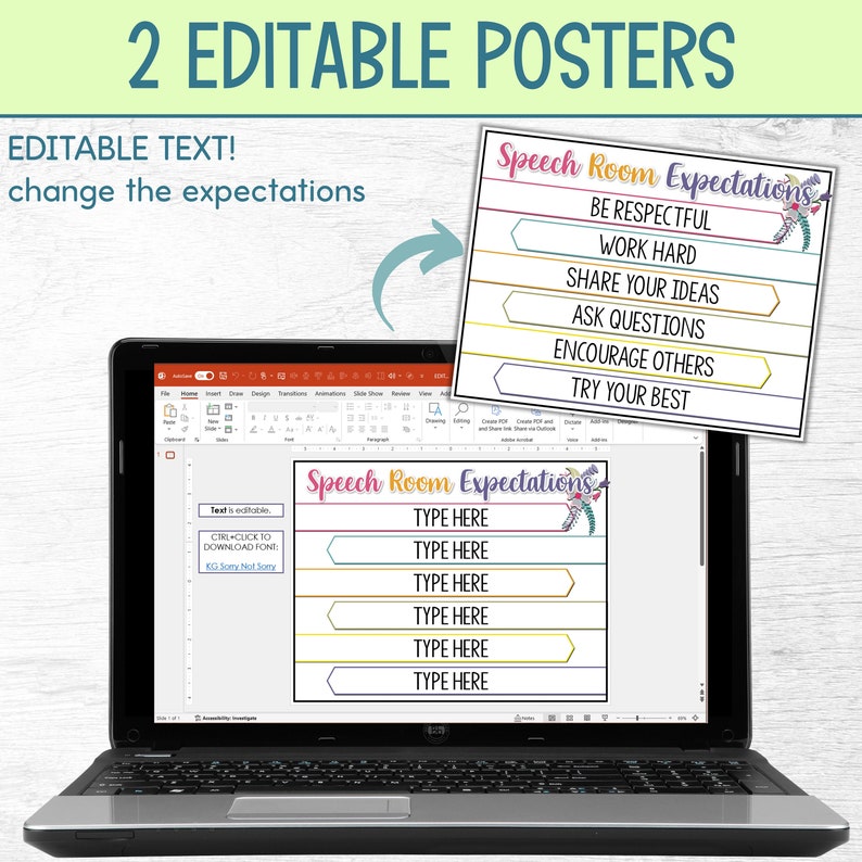 Printable Floral Theme Speech Therapy Room Decor | SLP Posters Wall ...