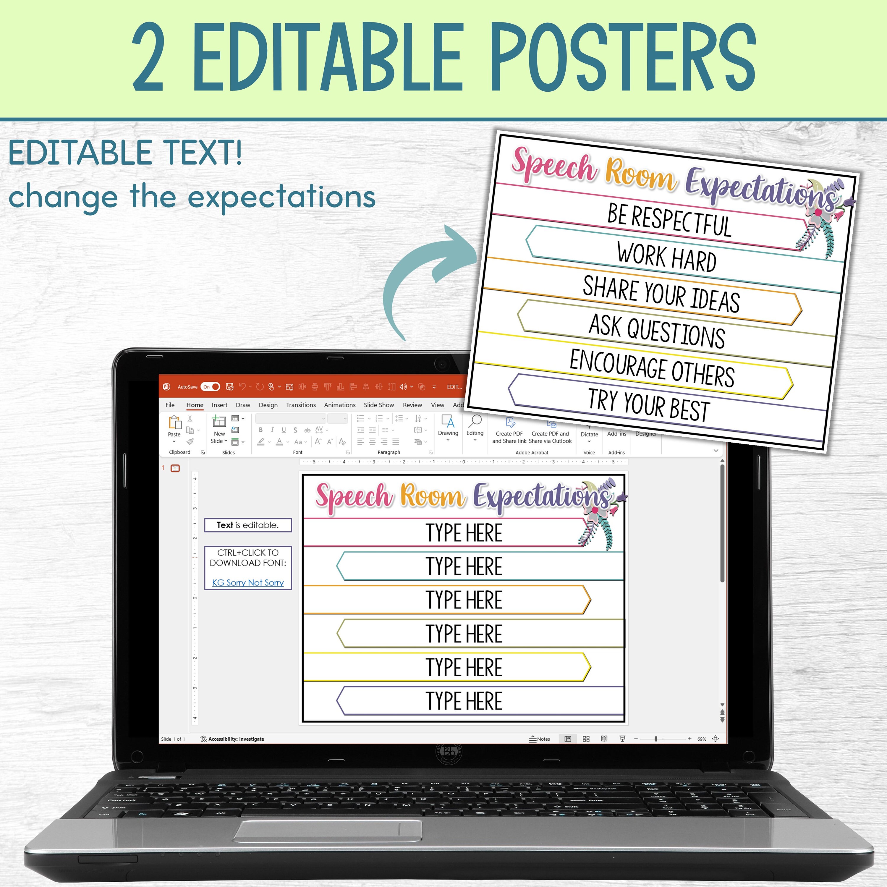 Printable Floral Theme Speech Therapy Room Decor | SLP Posters Wall ...