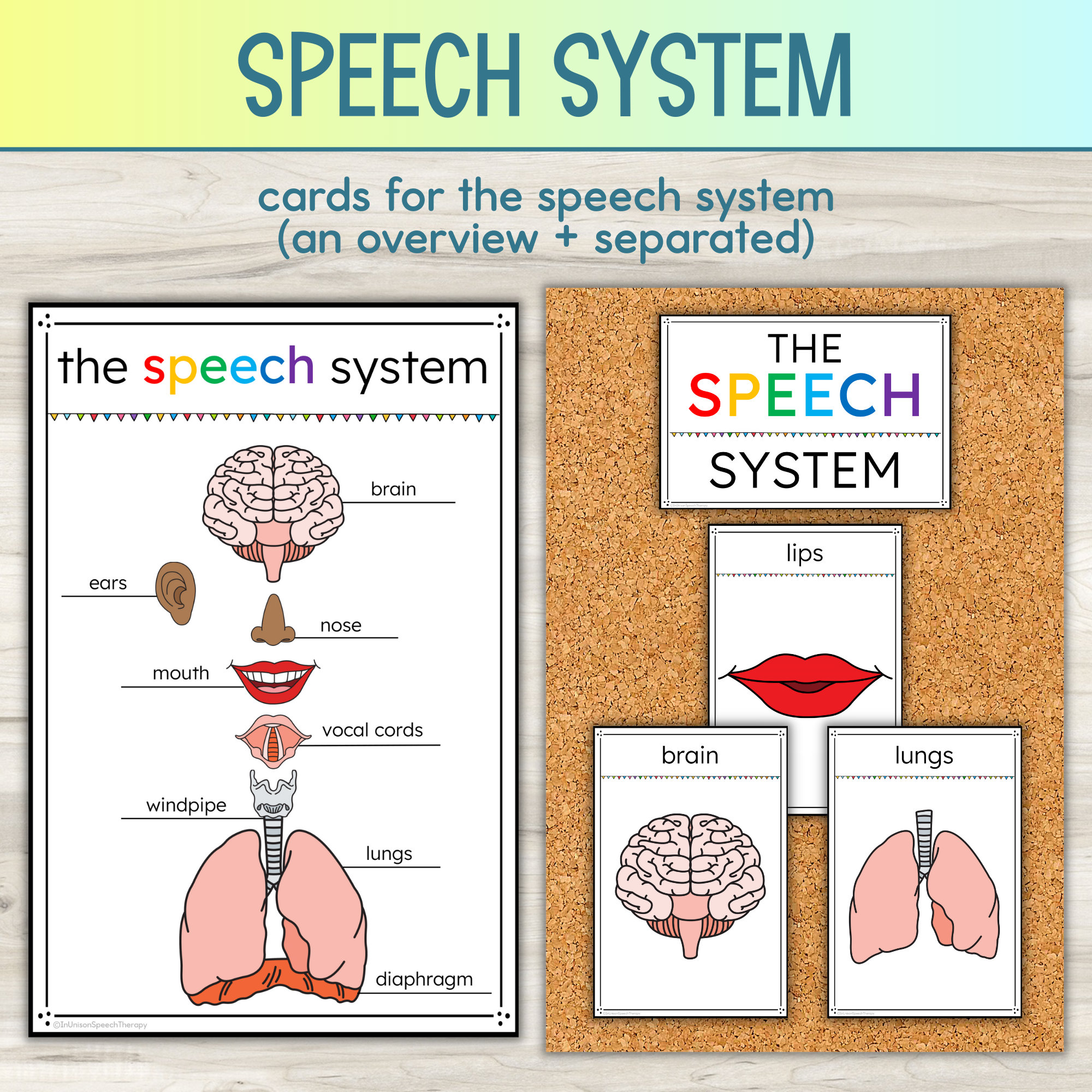 Printable Speech System Visuals For Speech Therapy Speech Room Posters Speech System Cue 
