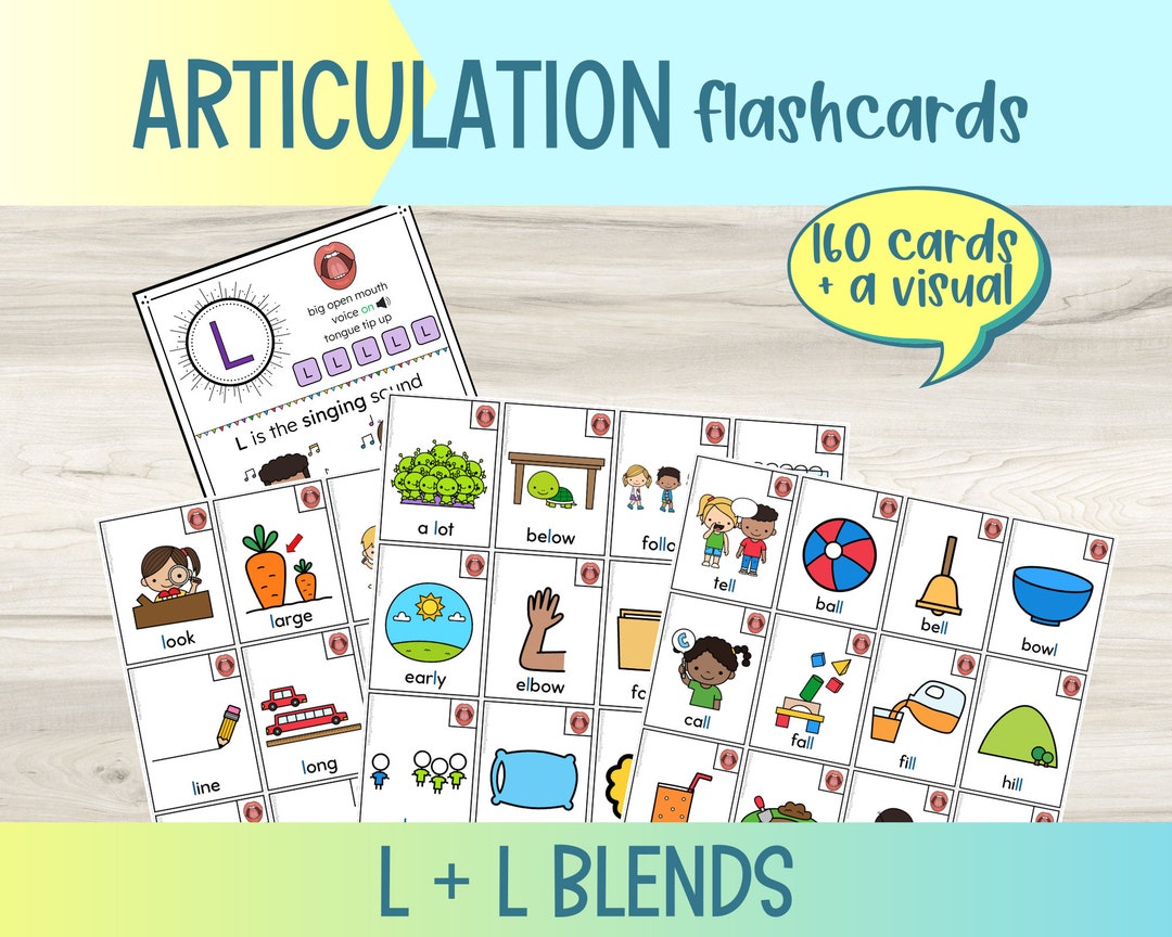 Printable L Sound and L Blends Articulation Flashcards | Speech Therapy ...
