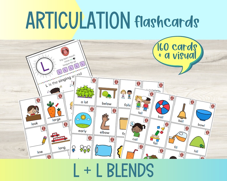 Printable L Sound and L Blends Articulation Flashcards Speech Therapy ...