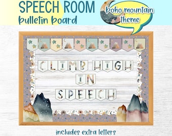 Welcome to the Speech Therapy Rainbow Boho Bulletin Board/ Lettering - Etsy