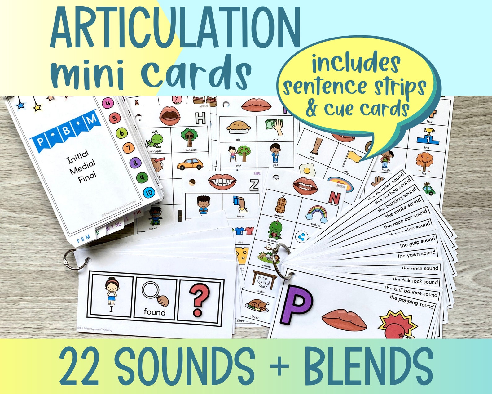 Printable Articulation Picture Cards | Mini Articulation Flashcards ...
