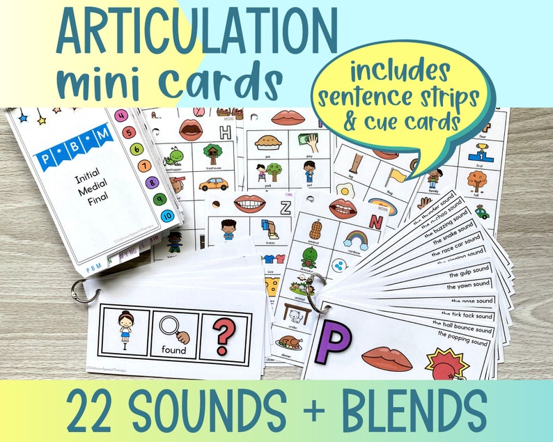 Printable Articulation Picture Cards | Mini Articulation Flashcards ...
