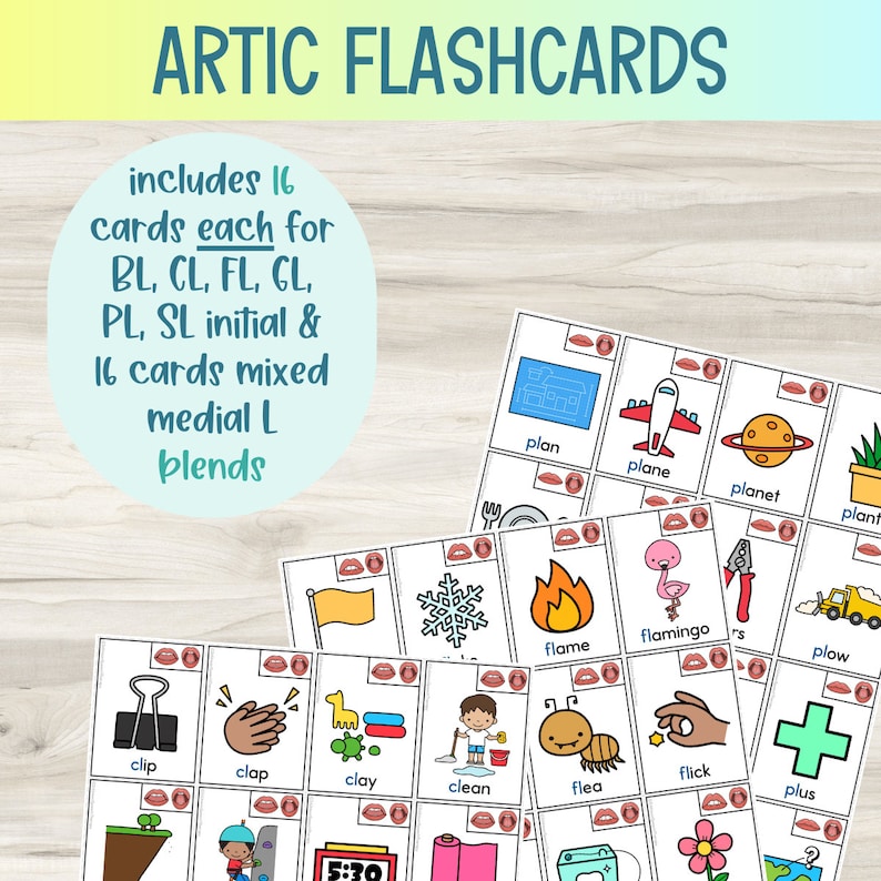 Printable L Sound and L Blends Articulation Flashcards Speech Therapy ...