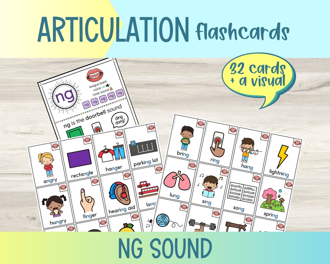 Printable NG Sound Articulation Flashcards | Speech Therapy ...