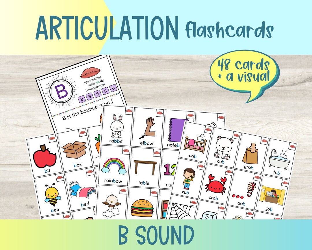 Printable B Sound Articulation Flashcards | Speech Therapy ...
