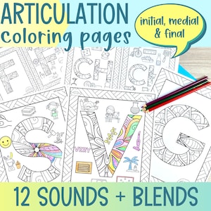 Articulation Coloring Pages | Later Sounds Articulation Activities ...