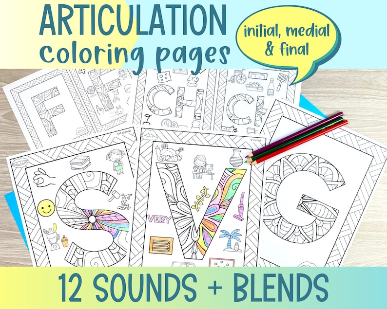 Articulation Coloring Pages | Later Sounds Articulation Activities ...