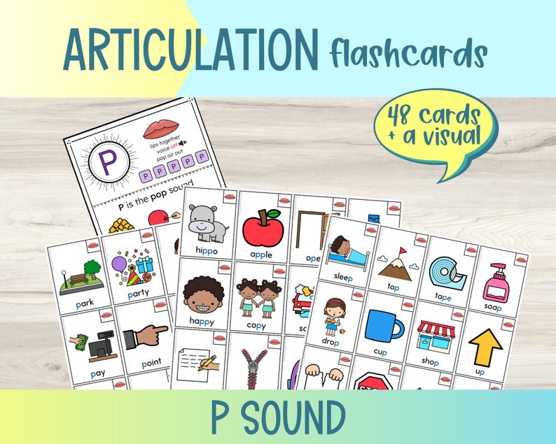 Printable P Sound Articulation Flashcards | Speech Therapy ...