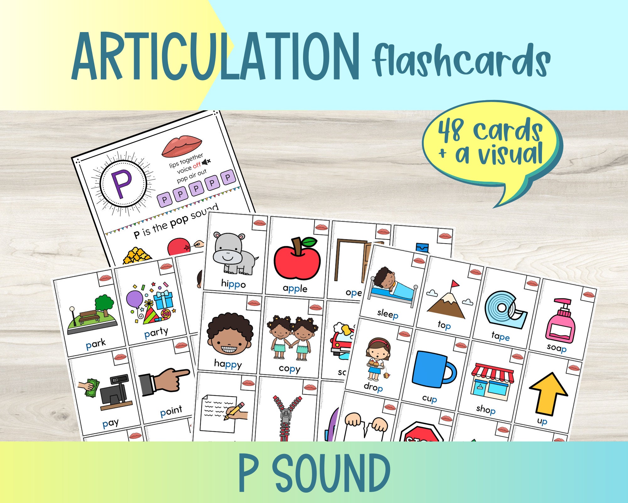 Printable P Sound Articulation Flashcards | Speech Therapy ...