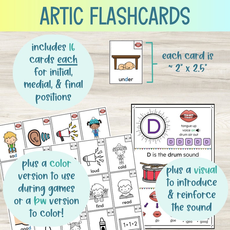 Printable D Sound Articulation Flashcards | Speech Therapy ...