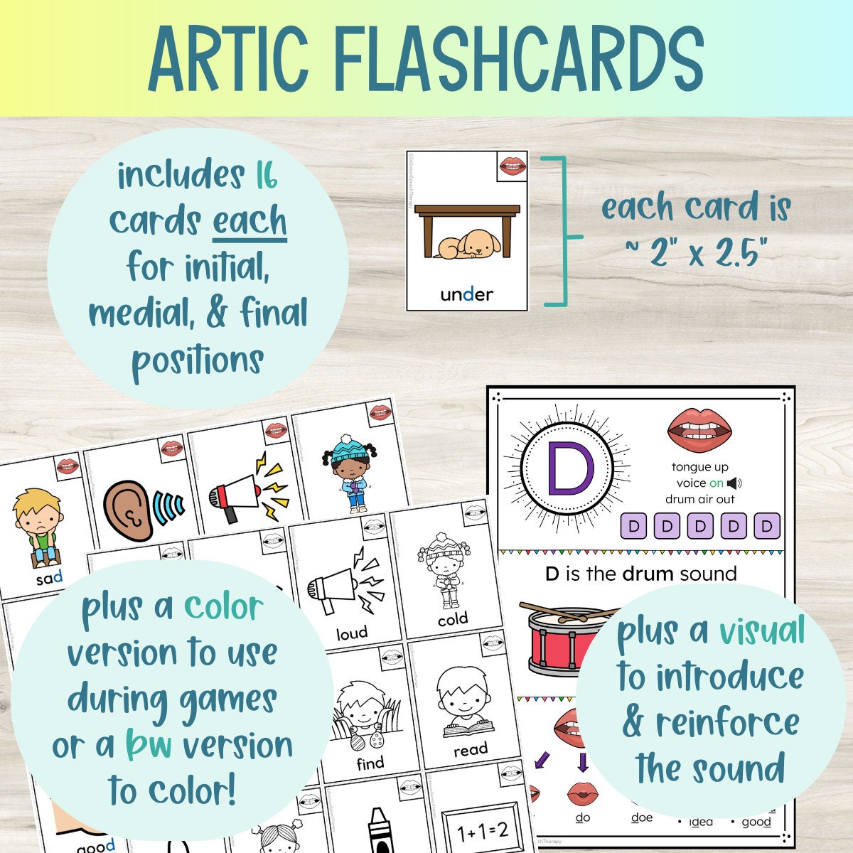 Printable D Sound Articulation Flashcards | Speech Therapy ...