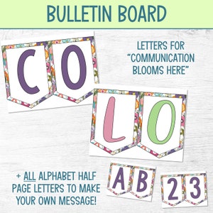 Printable Floral Theme Welcome to Speech Bulletin Board | SLP Speech ...