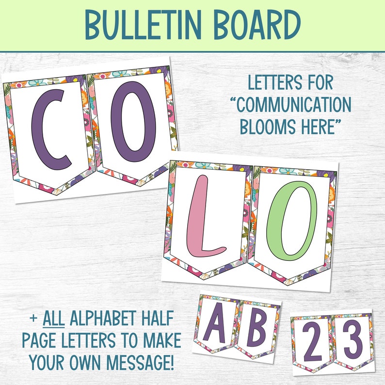 Printable Floral Theme Welcome to Speech Bulletin Board | SLP Speech ...