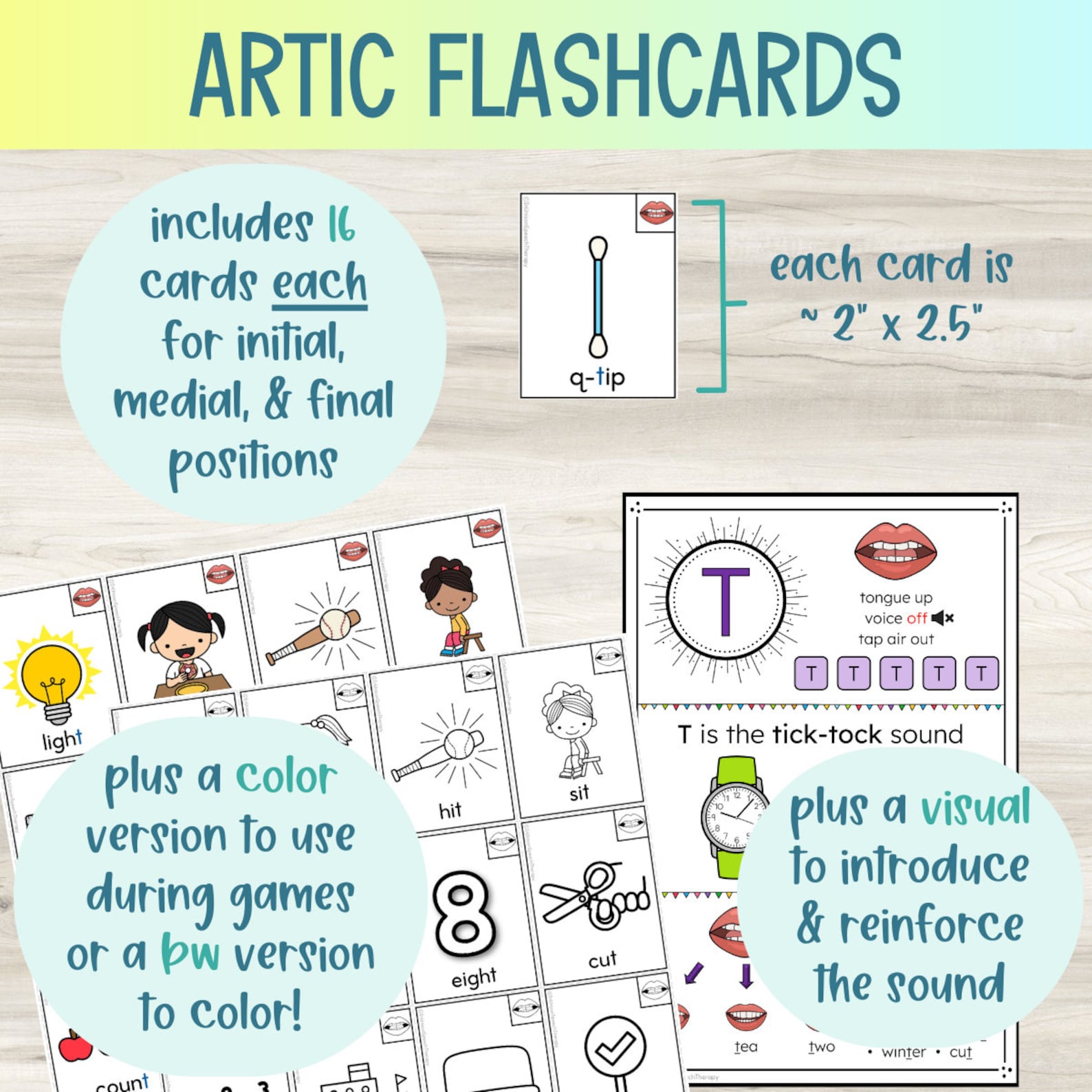 Printable T Sound Articulation Flashcards | Speech Therapy ...