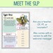 Printable Floral Theme Meet the SLP Handout | Speech Therapist Therapy ...