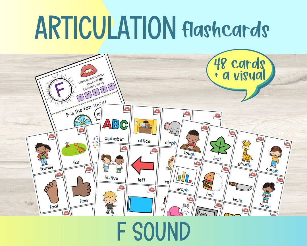 Printable F Sound Articulation Flashcards | Speech Therapy ...
