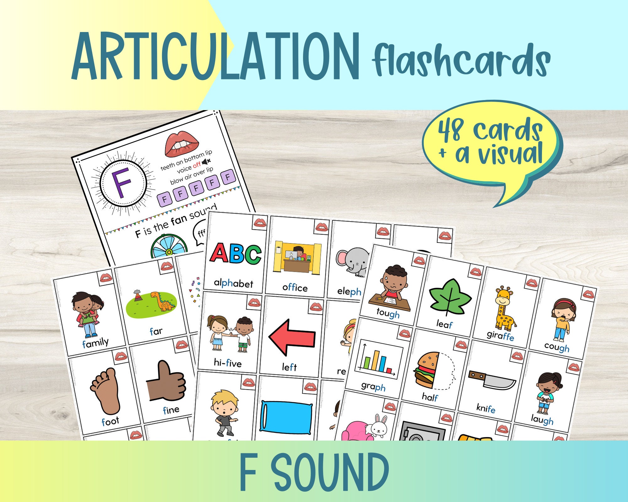 Printable F Sound Articulation Flashcards | Speech Therapy ...