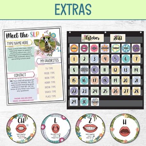 Printable Floral Speech Therapy Room Decor Bundle | Bulletin Board ...
