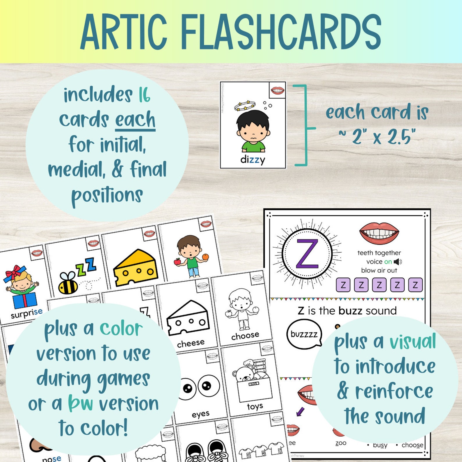 Printable Z Sound Articulation Flashcards | Speech Therapy ...