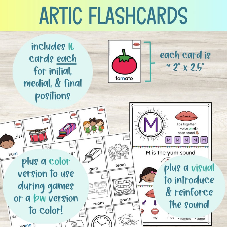 Printable M Sound Articulation Flashcards | Speech Therapy ...