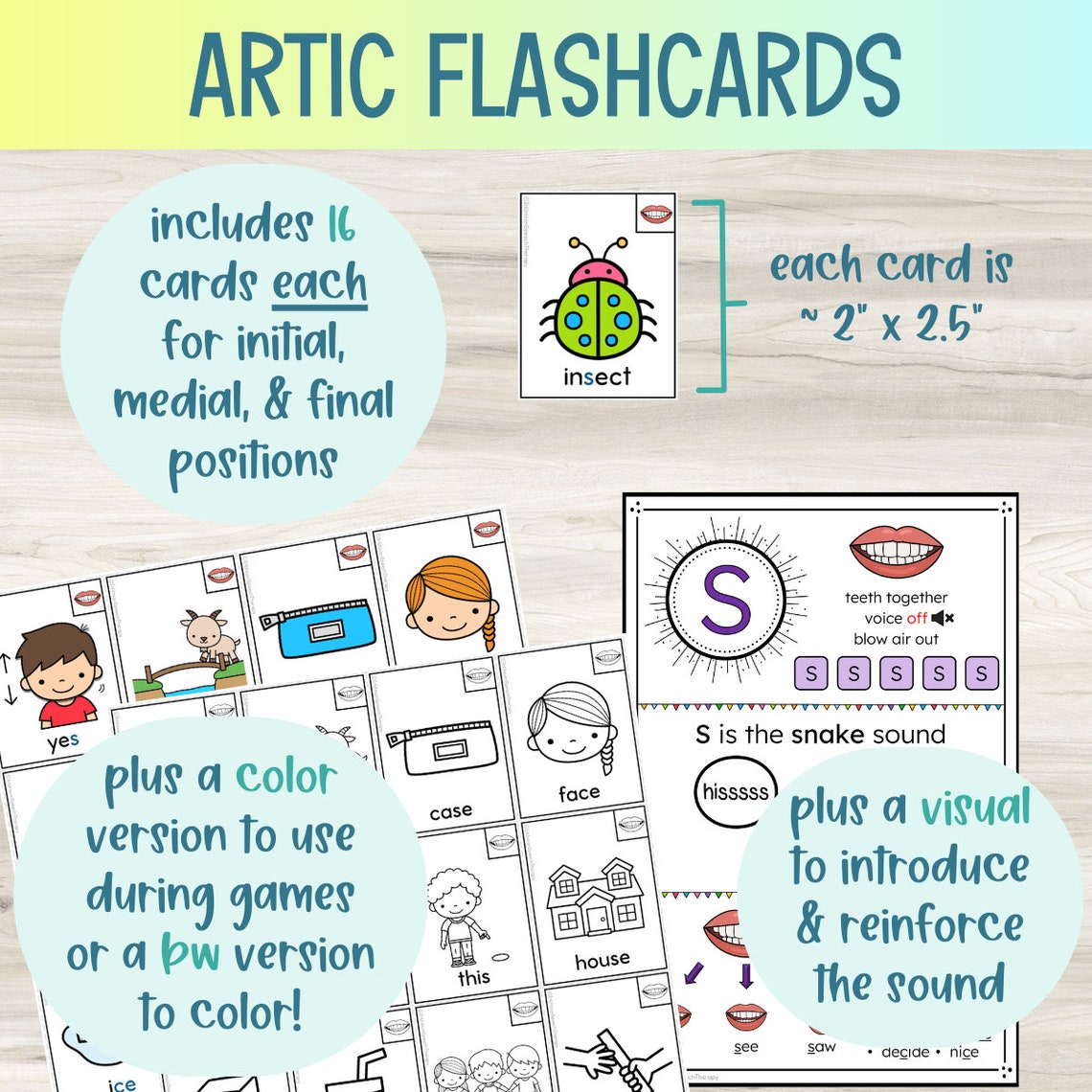 Printable S Sound and S Blends Articulation Flashcards | Speech Therapy ...