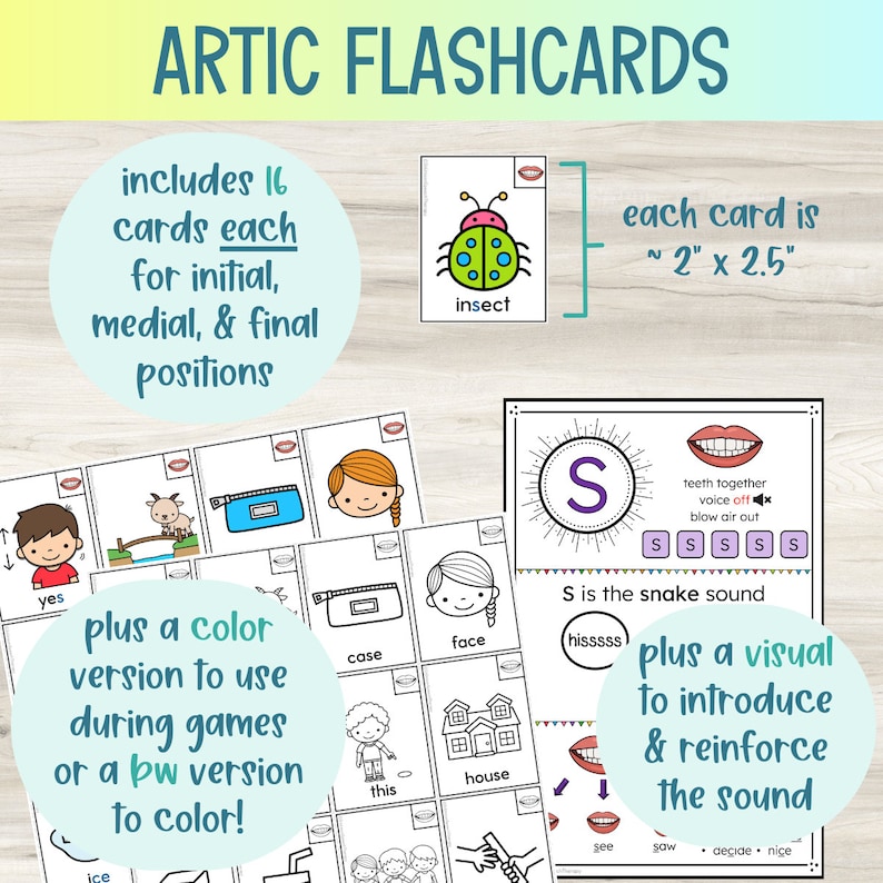 Printable S Sound and S Blends Articulation Flashcards | Speech Therapy ...