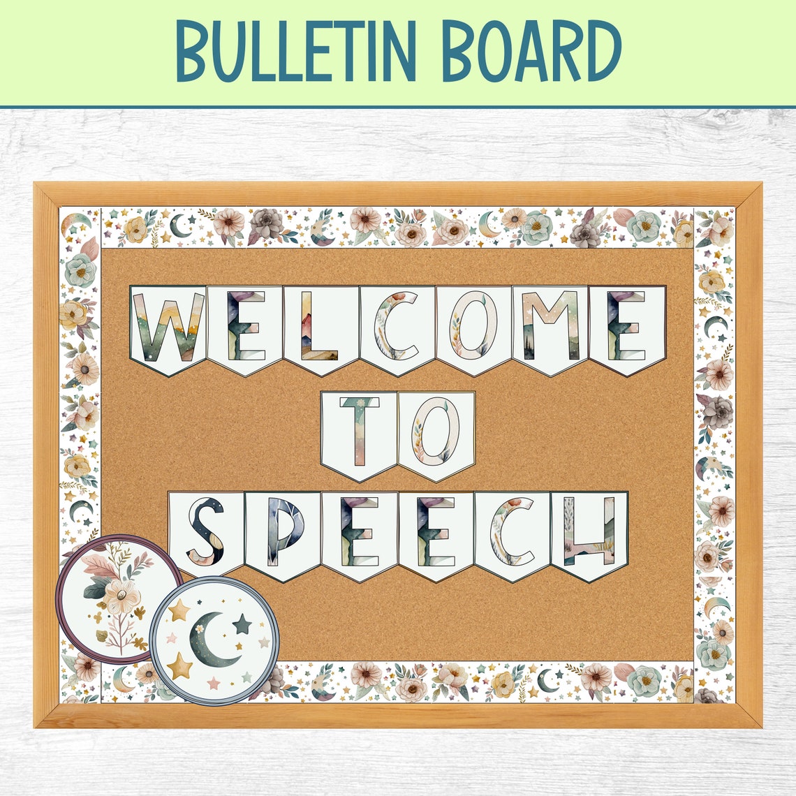 Printable Boho Mountain Speech Room Decor Bundle Bulletin Board Posters ...