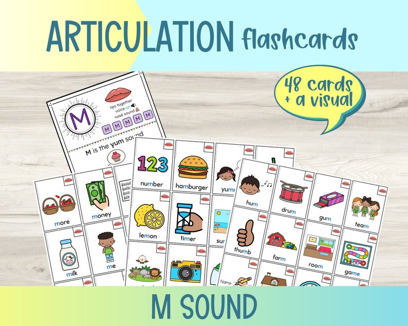 Printable M Sound Articulation Flashcards | Speech Therapy ...