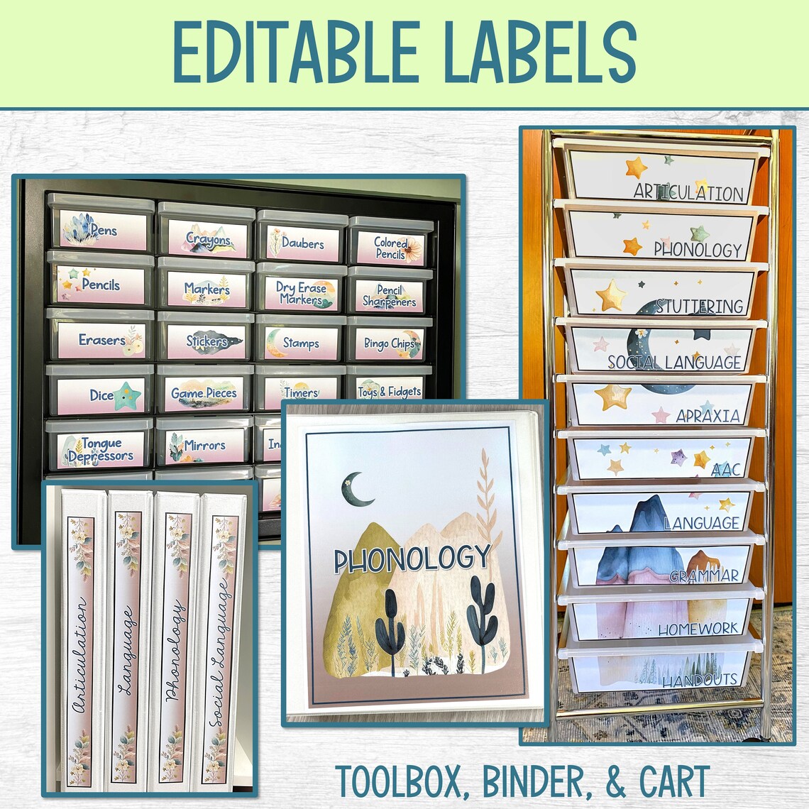 Printable Boho Mountain Speech Therapy Room Decor Bundle | Bulletin ...